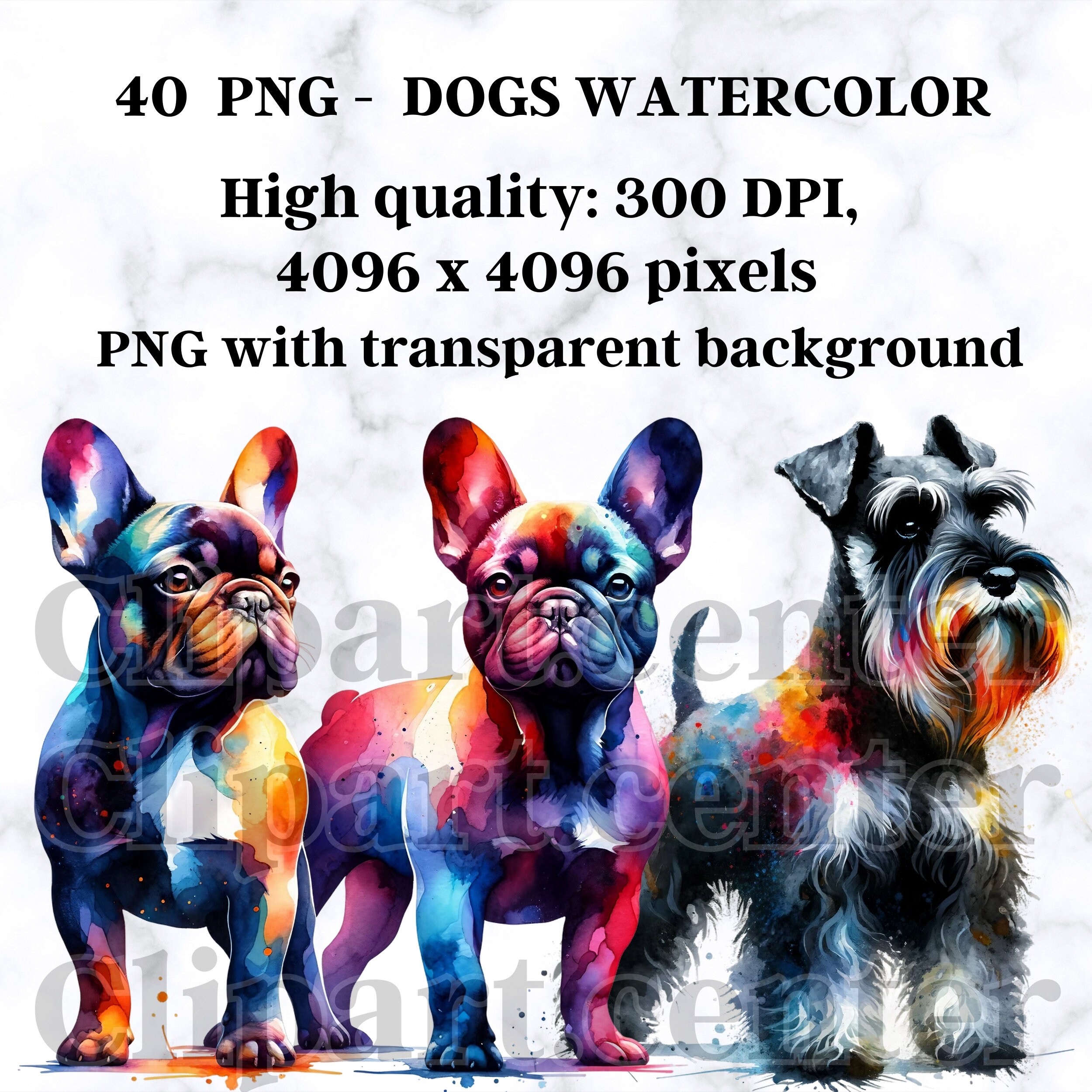 Dogs Watercolor PNG Bundle: Adorable Dog Clipart for Parties, Crafts ...