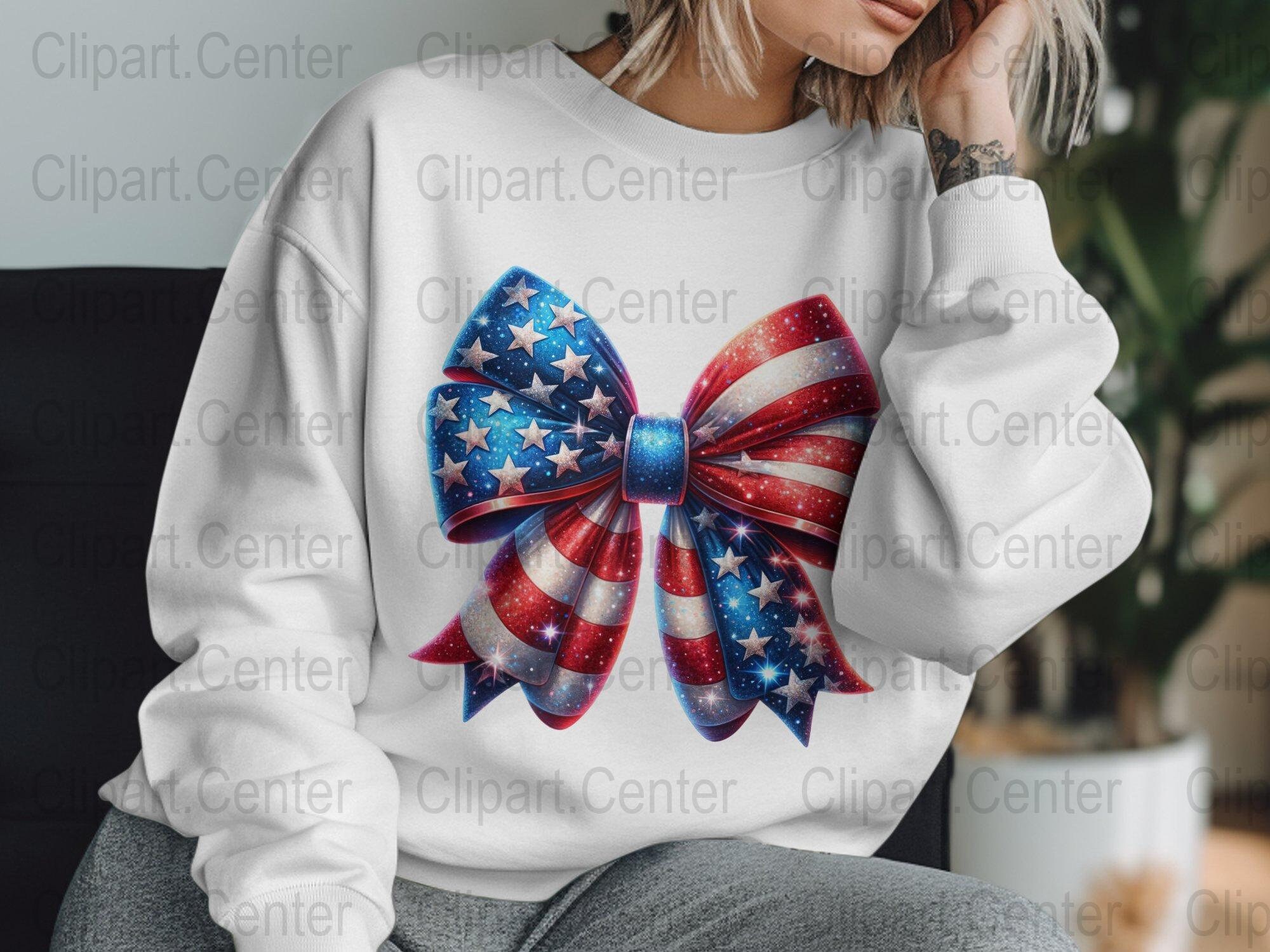 Bow Png, USA Flag Bow PNG, Sparkling American Bow Clipart, Patriotic ...