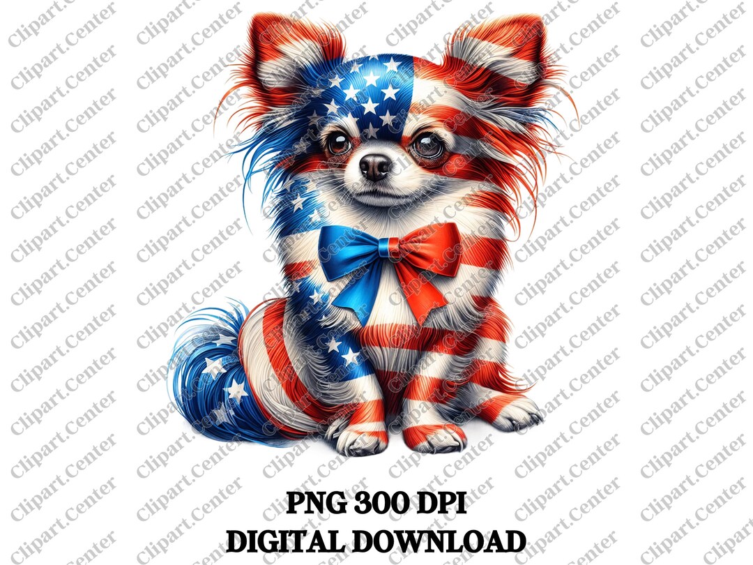 Patriotic Dog Clipart Sublimation PNG, American Flag Dog Design, USA ...