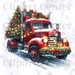 Red Truck Clip Art Holiday Road Trip: 20 Festive Christmas Truck PNG ...