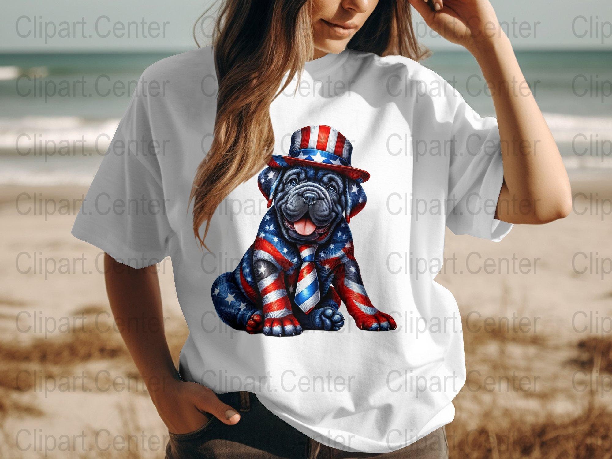 Patriotic Dog Clipart, American Flag Pet PNG, USA July 4th Digital ...