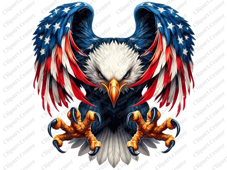 Patriotic American Eagle PNG, USA Flag Colors, Independence Day ...
