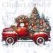 Red Truck Clip Art Holiday Road Trip: 20 Festive Christmas Truck PNG ...
