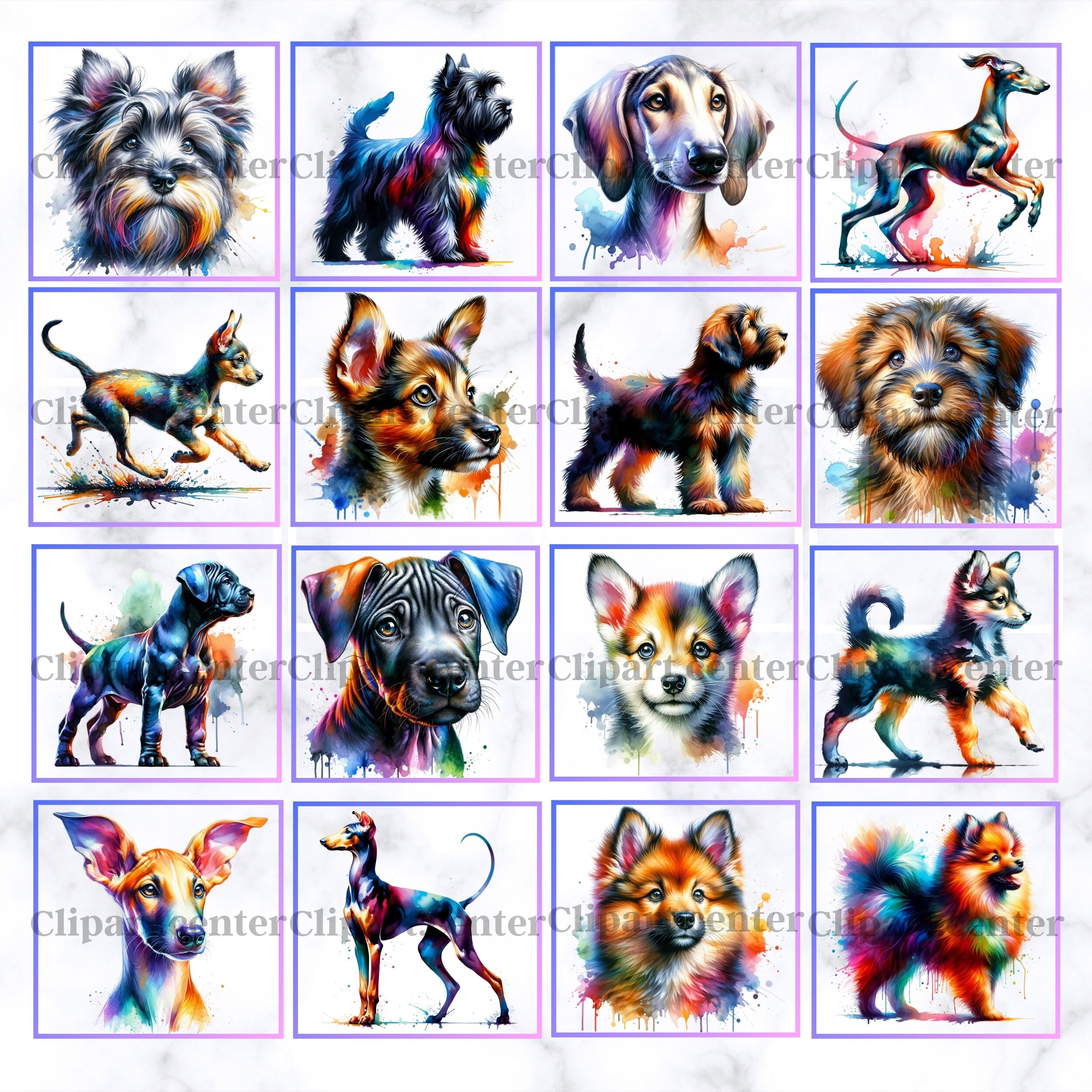 Watercolor Cute Dog Clipart Collection: Adorable Puppies PNG for All ...