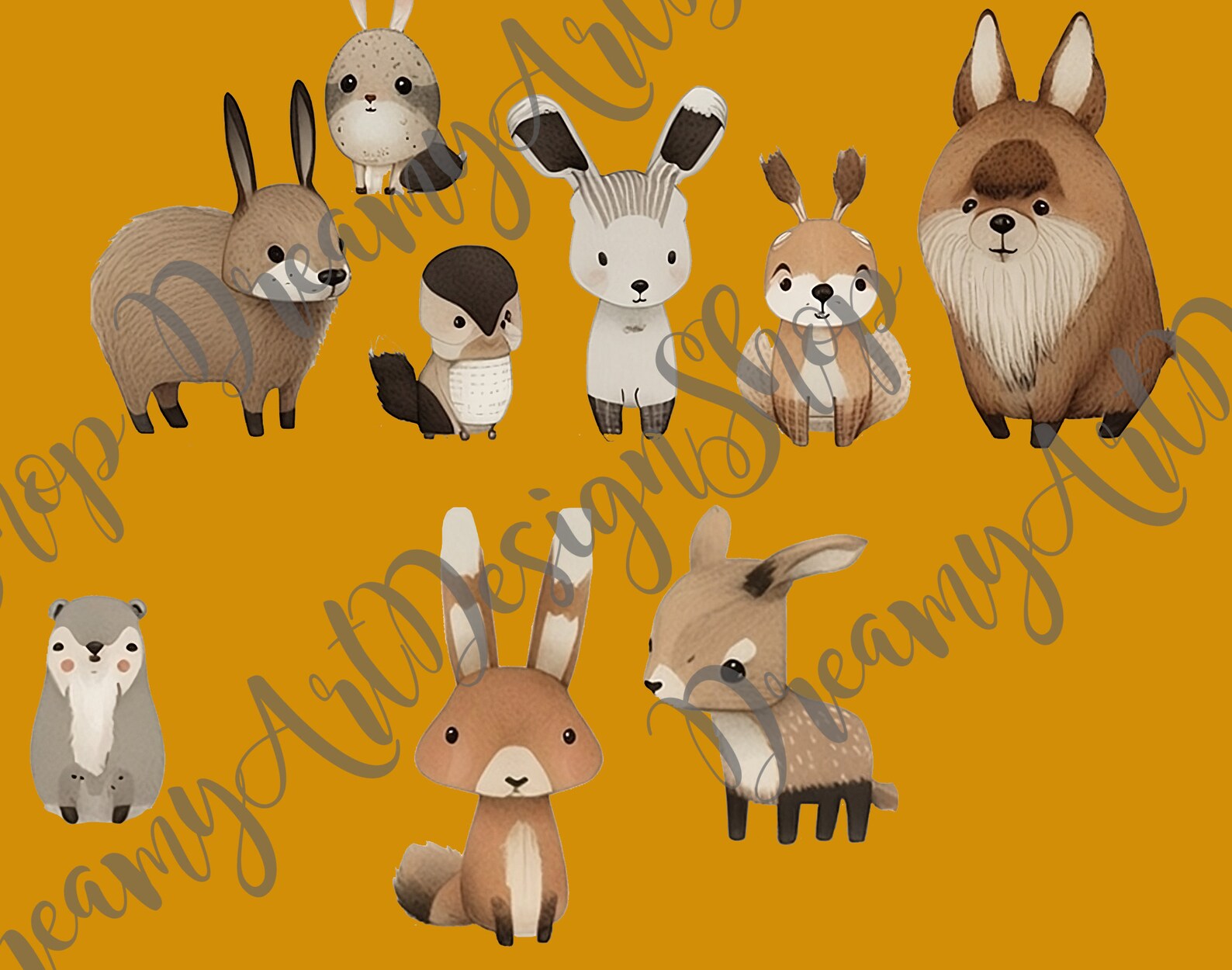 Cute Animal Clip Art, Cute Animals Png, Clip Art Png Bundle, Baby ...