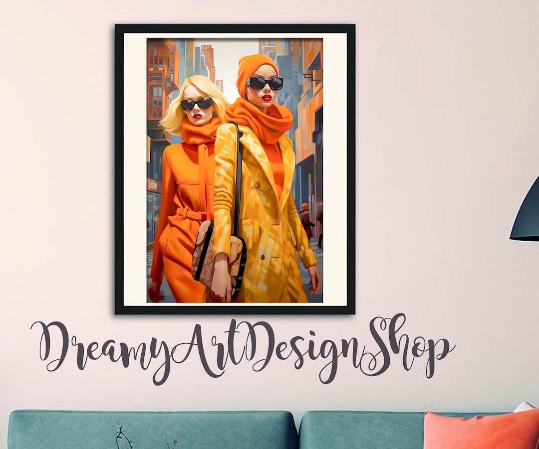 Fashion Models, PRINTABLE DIGITAL Painting. Wall Art for Fashion Lovers ...