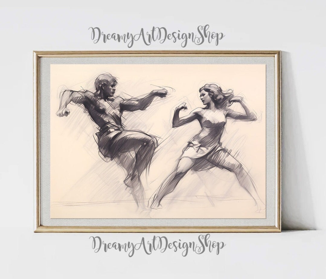 Sketch Art Print, Charcoal Figure Drawing, Digital Download Art ...