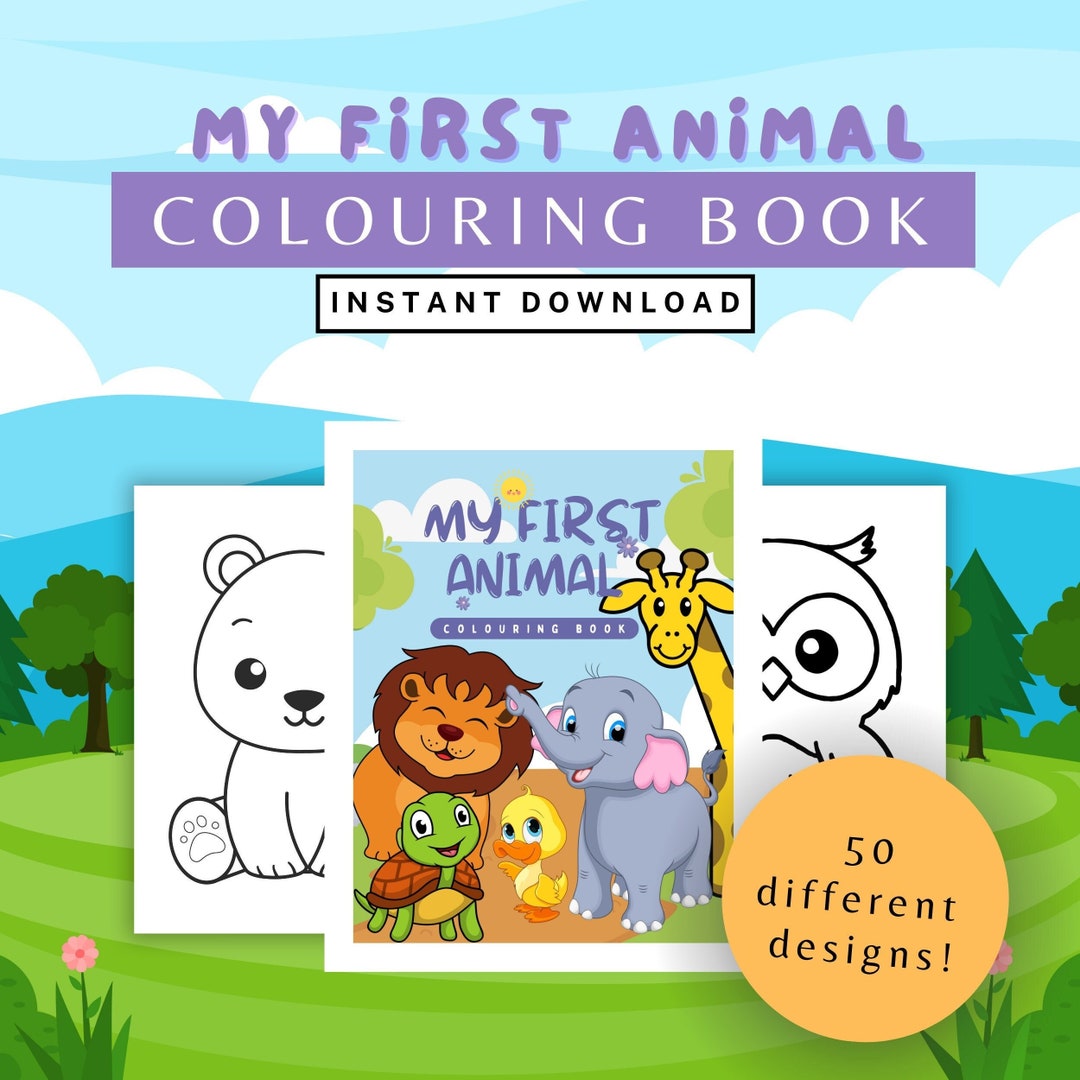 My First Animal Colouring Book: Cute Animal Toddler Colouring - Etsy