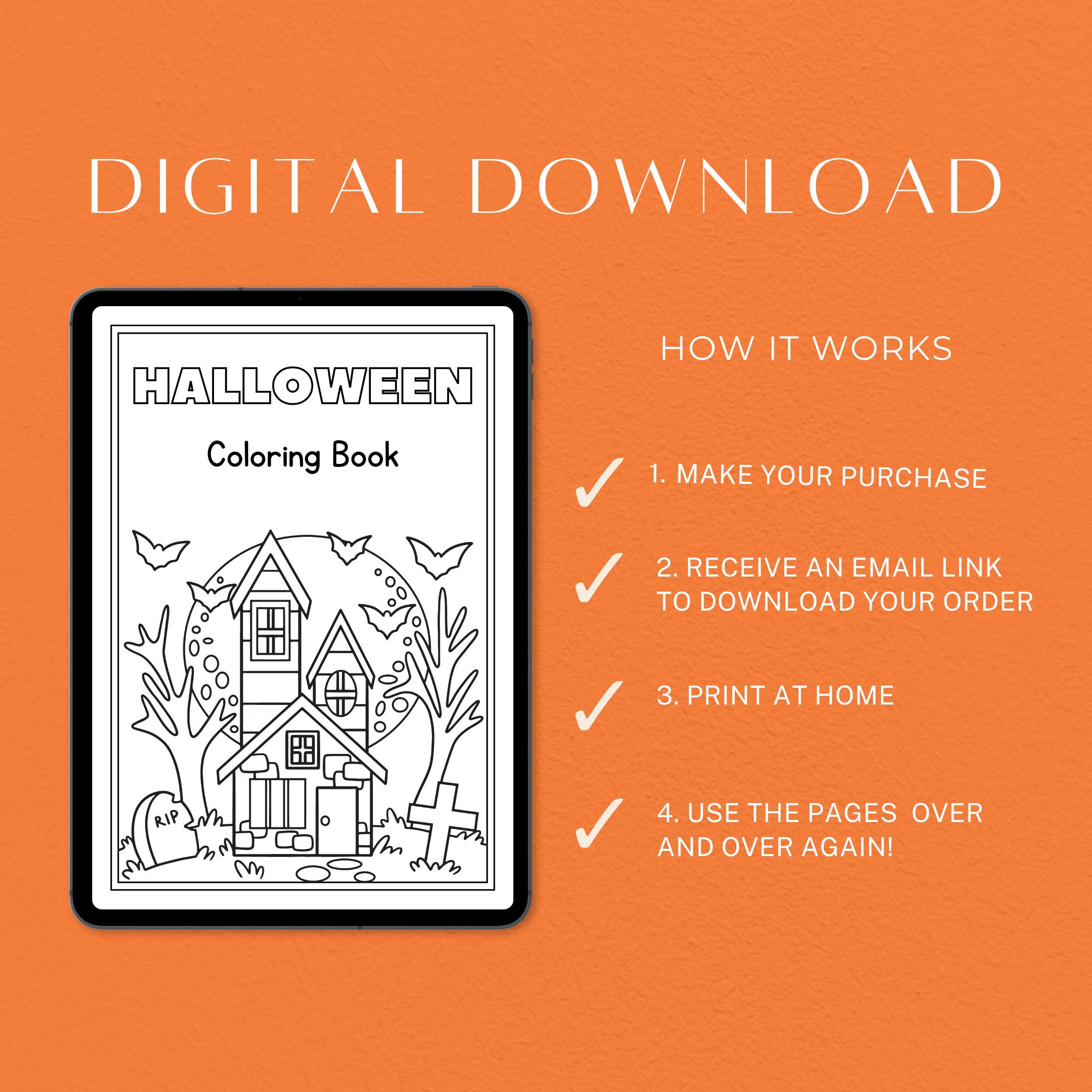 Halloween Printable Coloring Book for Kids Halloween Theme - Etsy