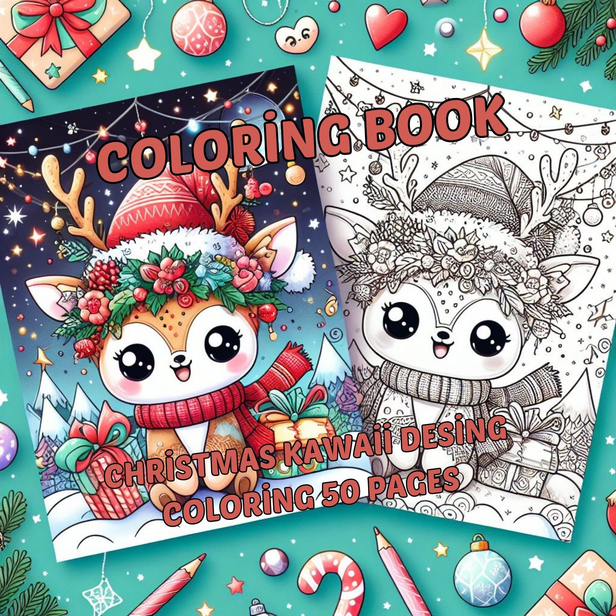 Kawaii Christmas Coloring, Cute Coloring, Kawaii Gifts, Cute Kawaii ...