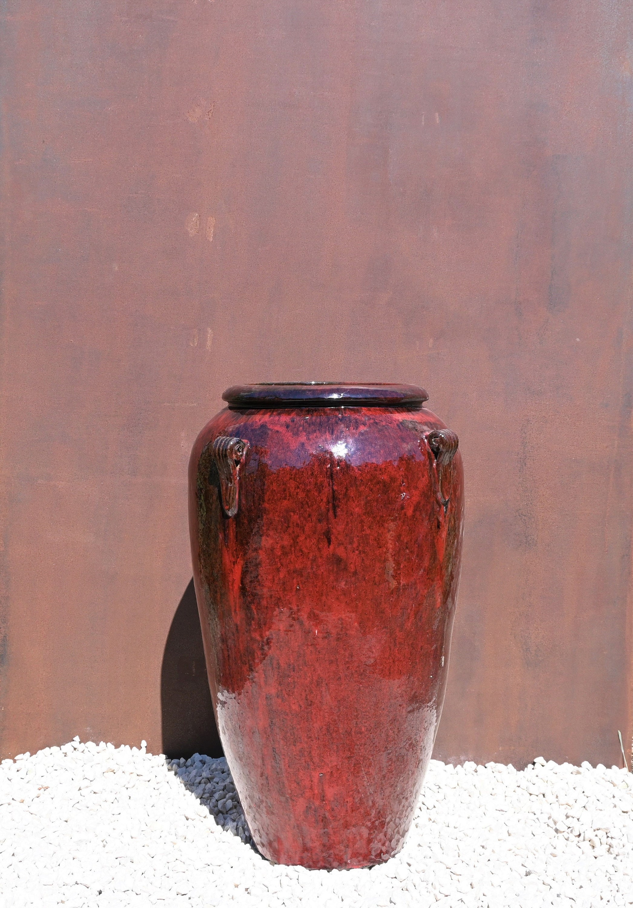 Red Ceramic Outdoor Planters