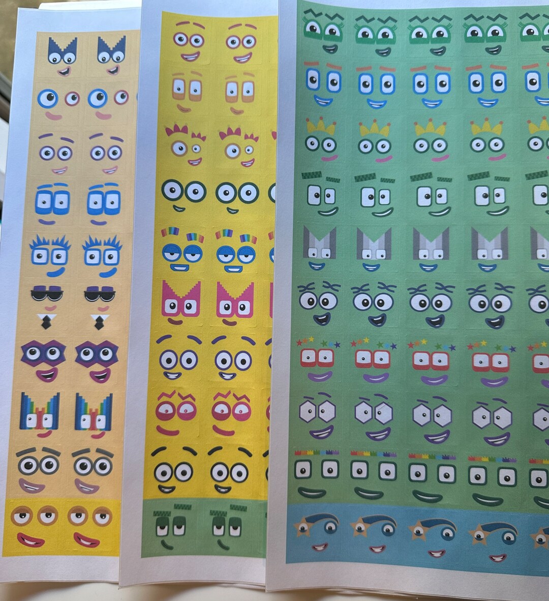 Numberblock Faces Stickers 21-50, Unifix Cube Stickers 2.4cm in Size ...
