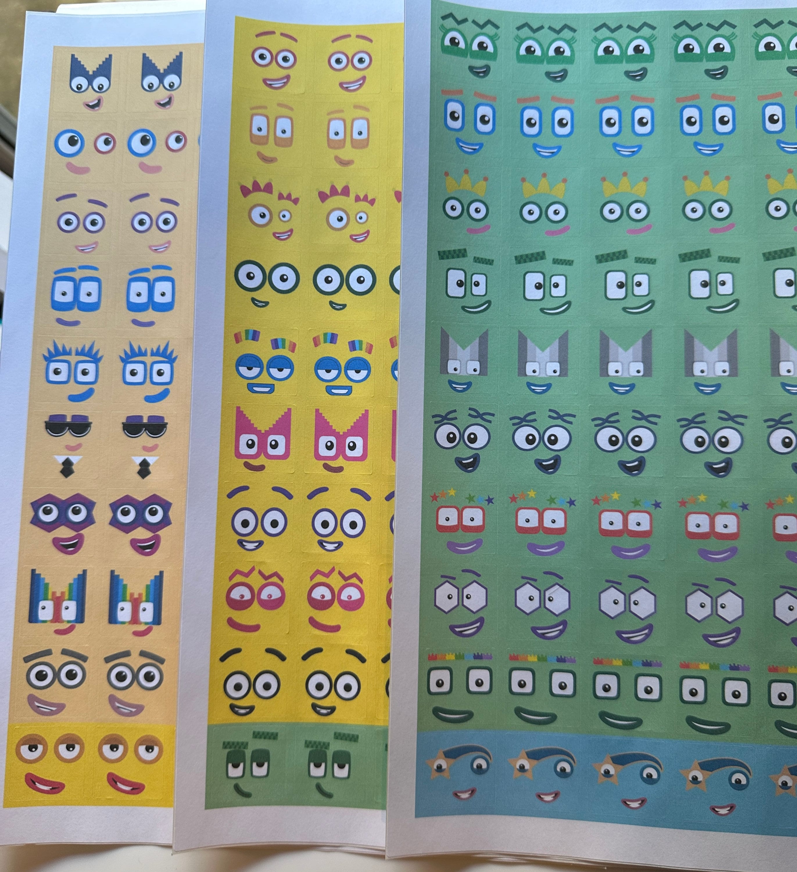 Numberblock Faces Stickers 21-50, Unifix Cube Stickers 2.4cm in Size ...