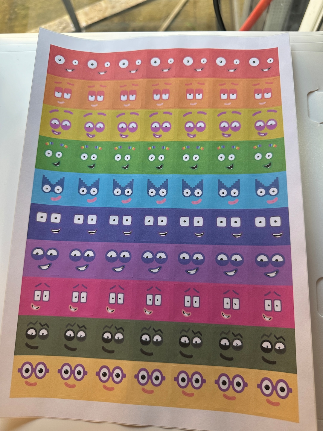 Numberblock Faces Stickers 11-20, Unifix Cube Stickers 2.4cm in Size ...