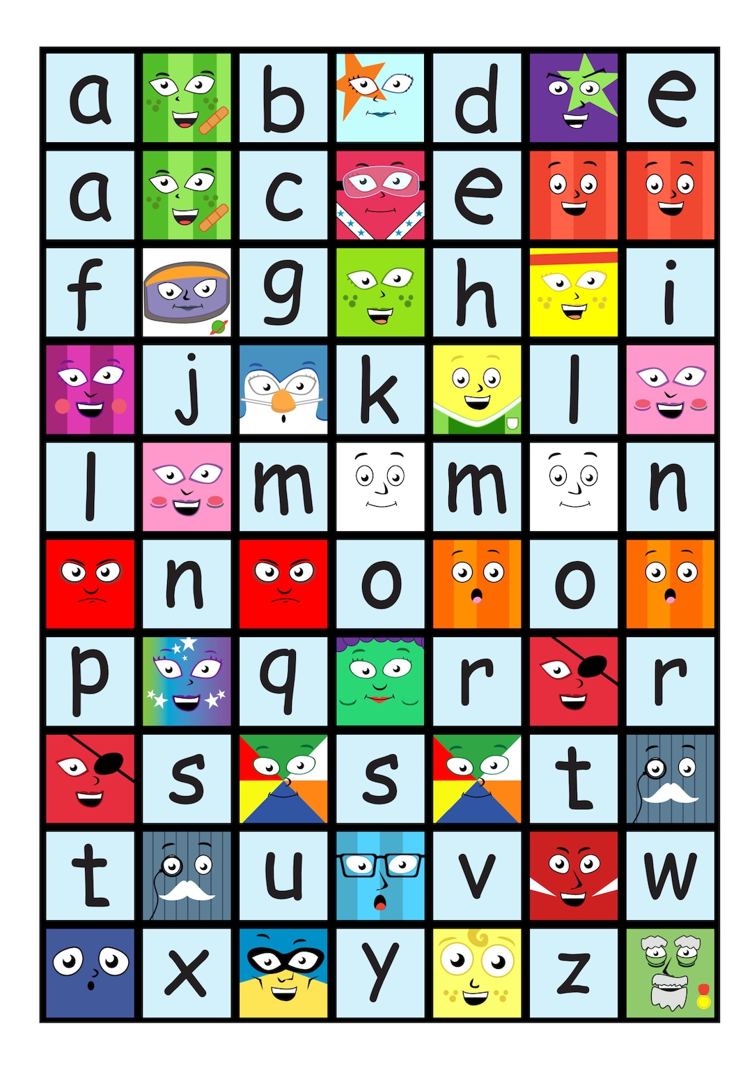 Alphablocks Faces Stickers A-Z, 2.4 Cm in Size Unifix Cube Stickers ...