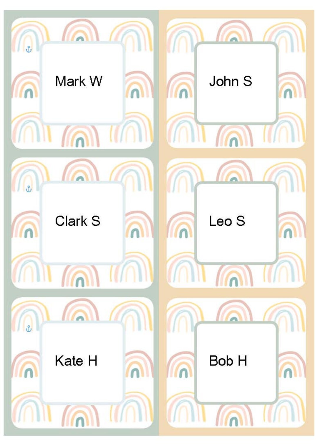 Rainbow Peg Labels Classroom Peg Labels Classroom Peg - Etsy