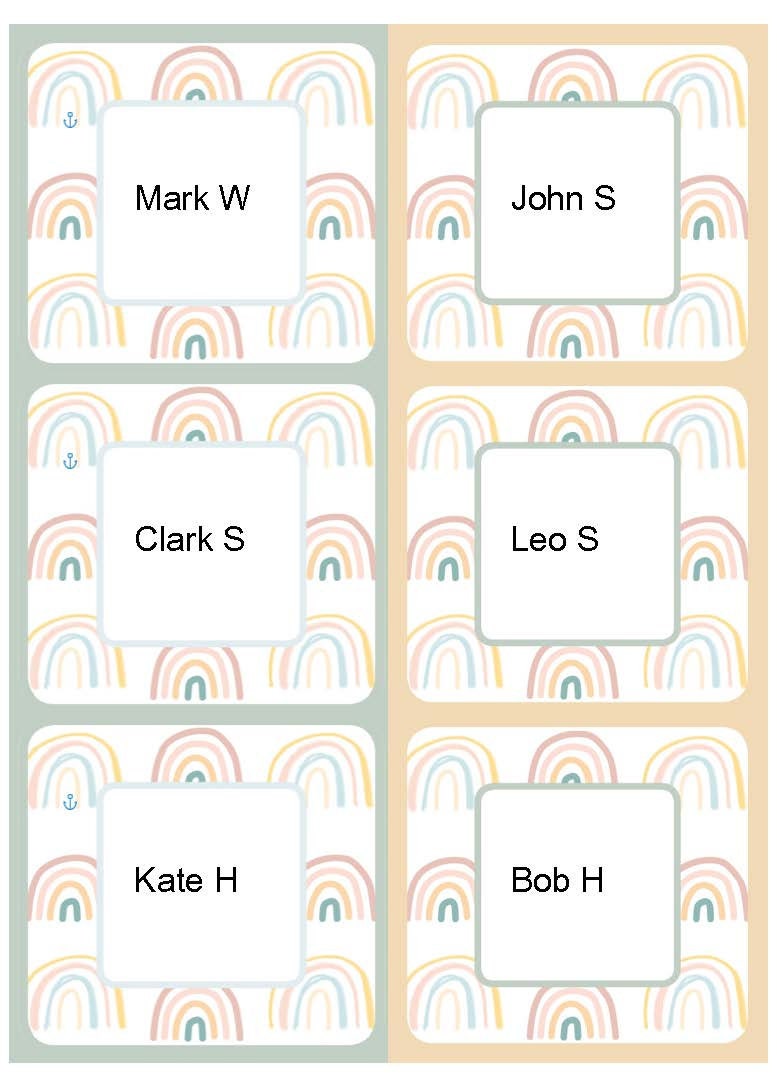 Rainbow Peg Labels Classroom Peg Labels Classroom Peg - Etsy