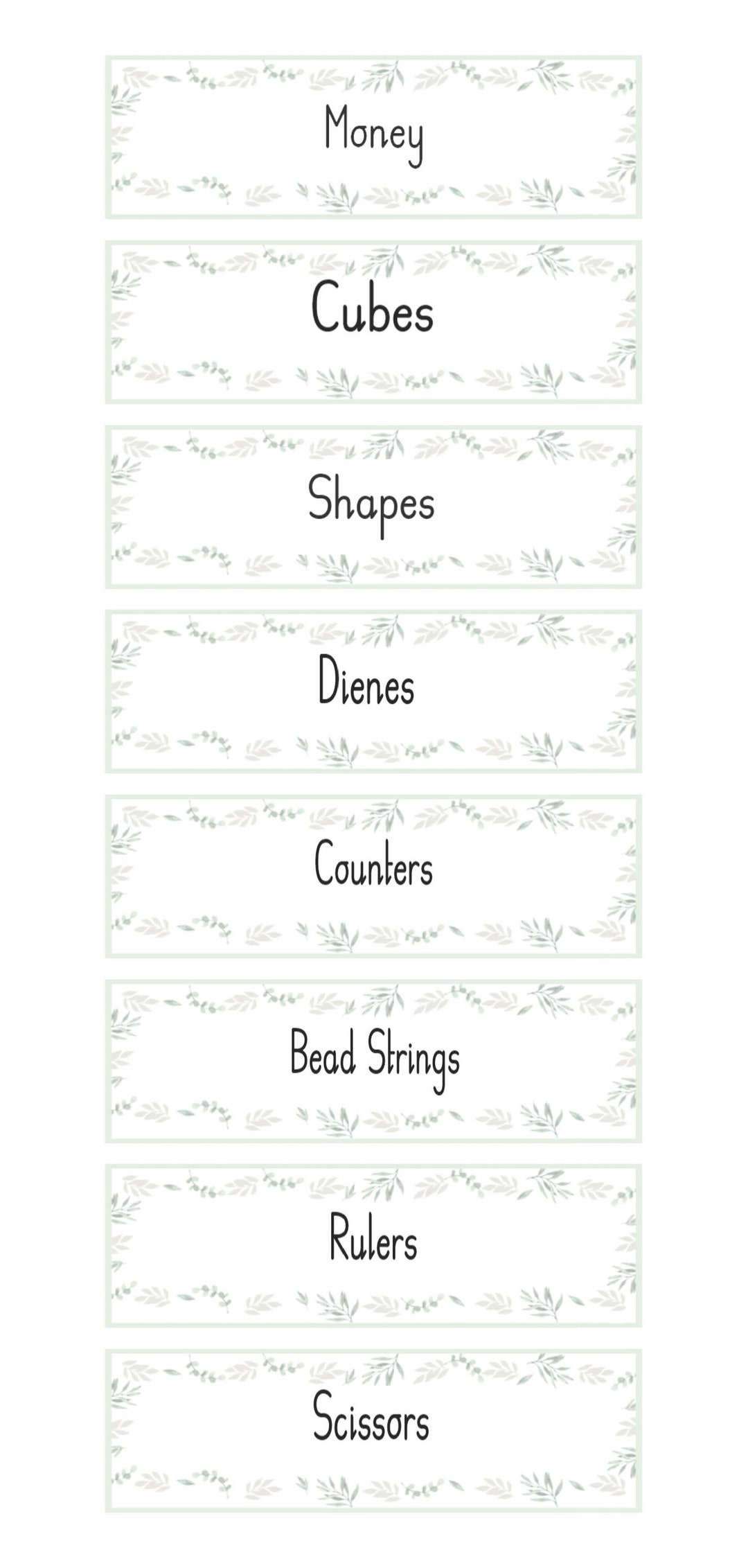 Botanical Tray Labels Classroom Labels Stickers Classroom - Etsy UK