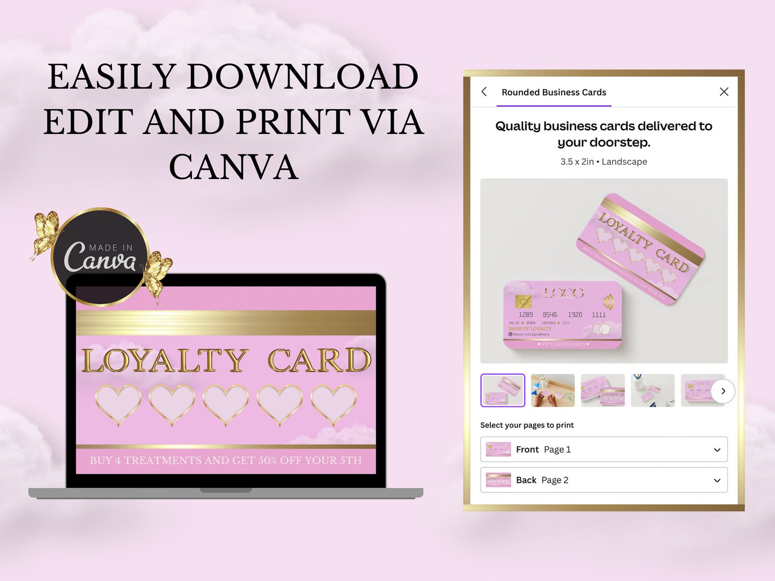 Beauty Loyalty Card Template Design, Customer Reward Card, Lash Tech ...