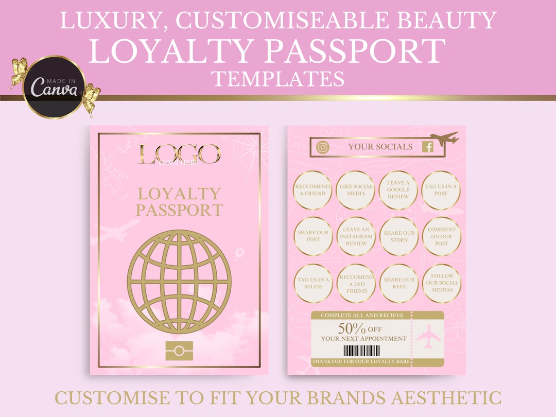 Passport Loyalty Card Template, Beauty Business Card Template, Lash ...