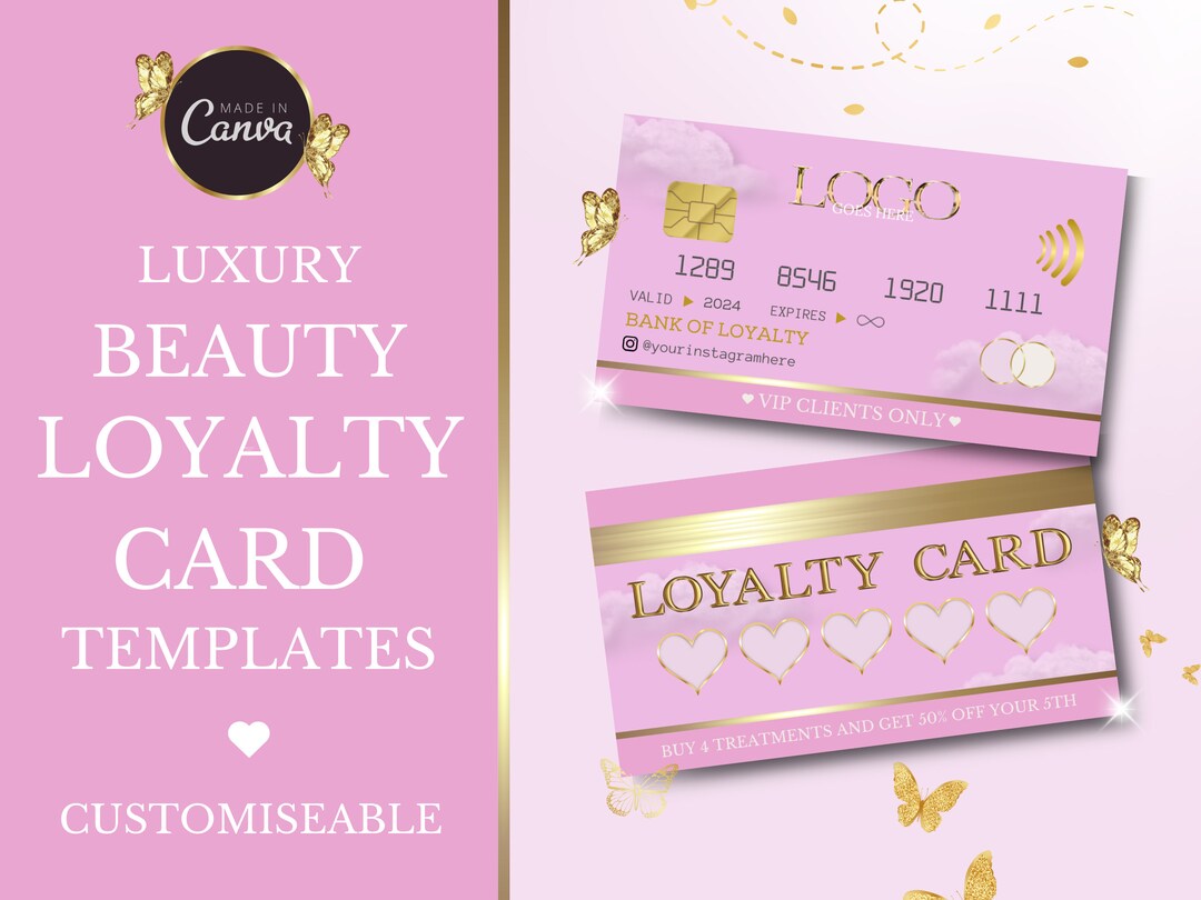 Editable Beauty Salon Loyalty Card Template (digital Download) - Etsy