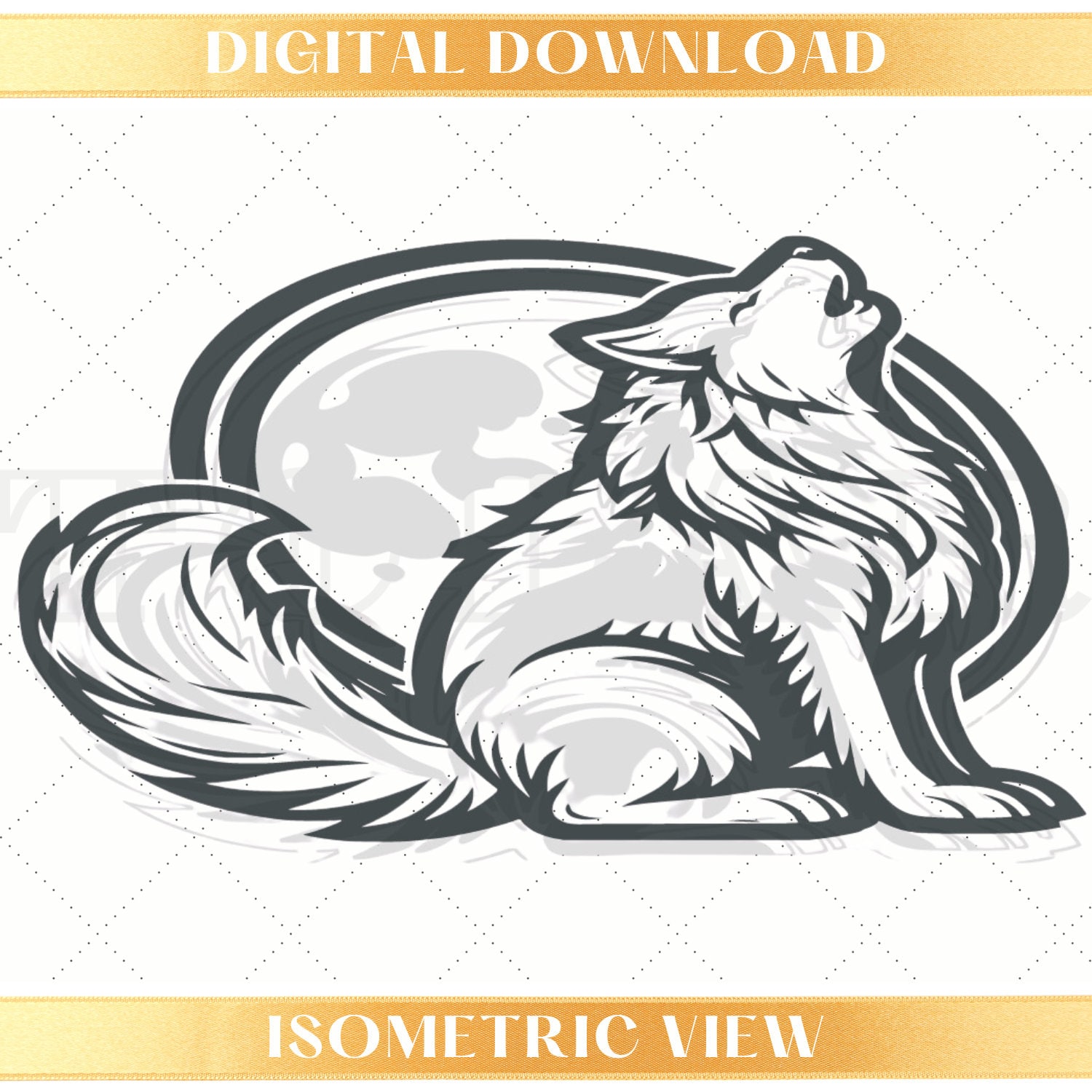 Wolf Howling at the Moon SVG - Digital Download for Laser Cutting ...