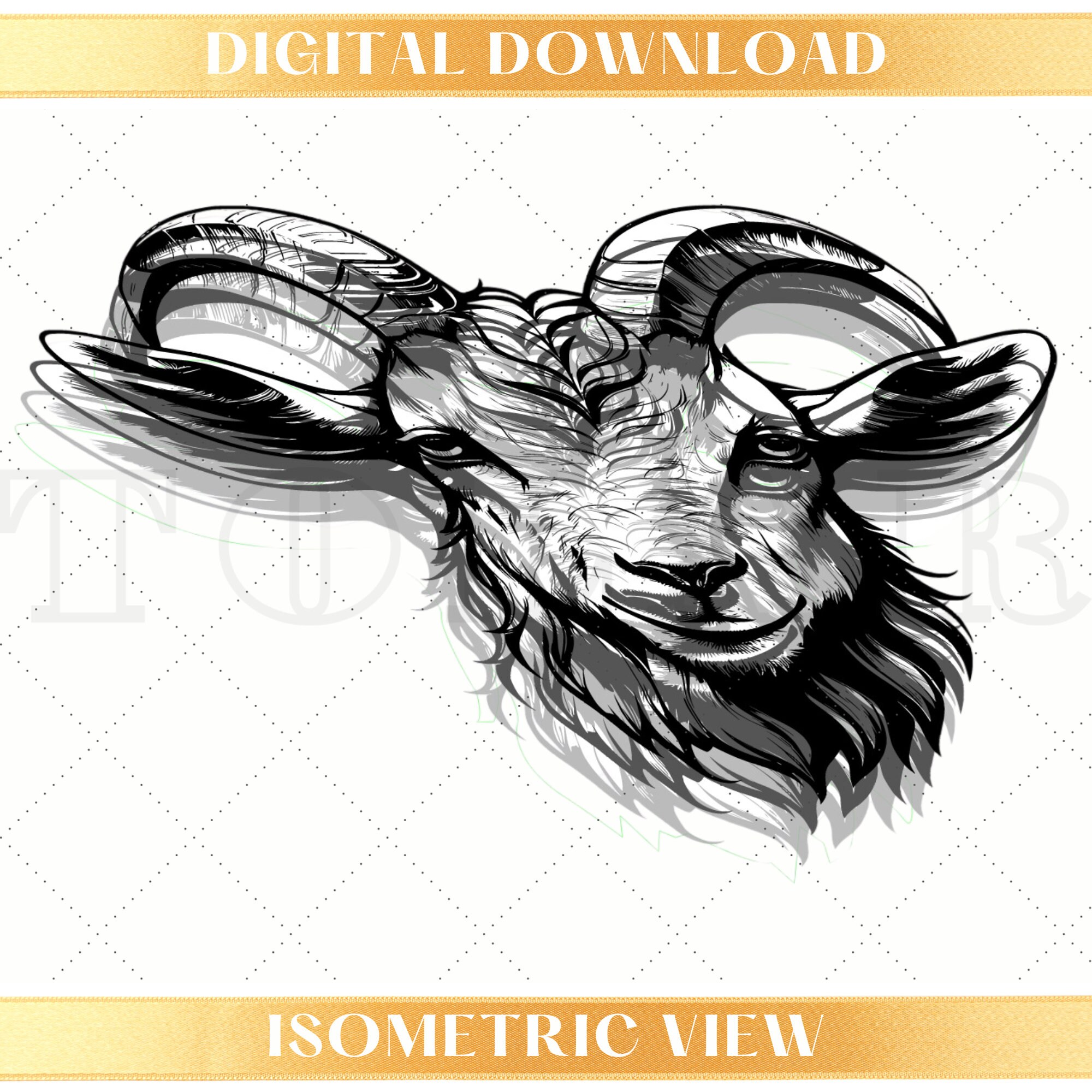 Goat Head SVG Vector: Billy Goat Silhouette (digital Download) - Etsy