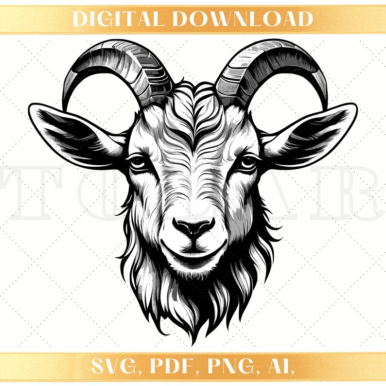 Goat Head SVG Vector: Billy Goat Silhouette (digital Download) - Etsy