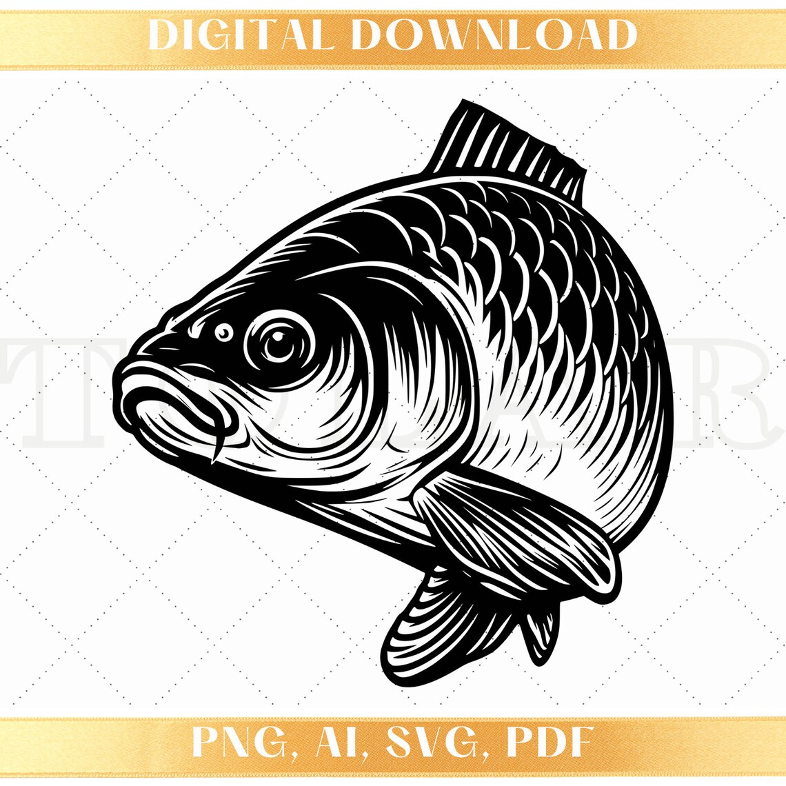 Carp SVG, Carp Clipart, Carp Vector, Carp Silhouette, Carp Image ...
