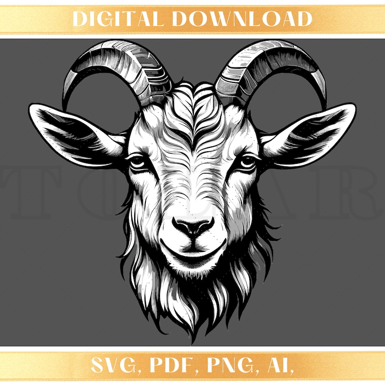 Goat Head SVG Vector: Billy Goat Silhouette (digital Download) - Etsy