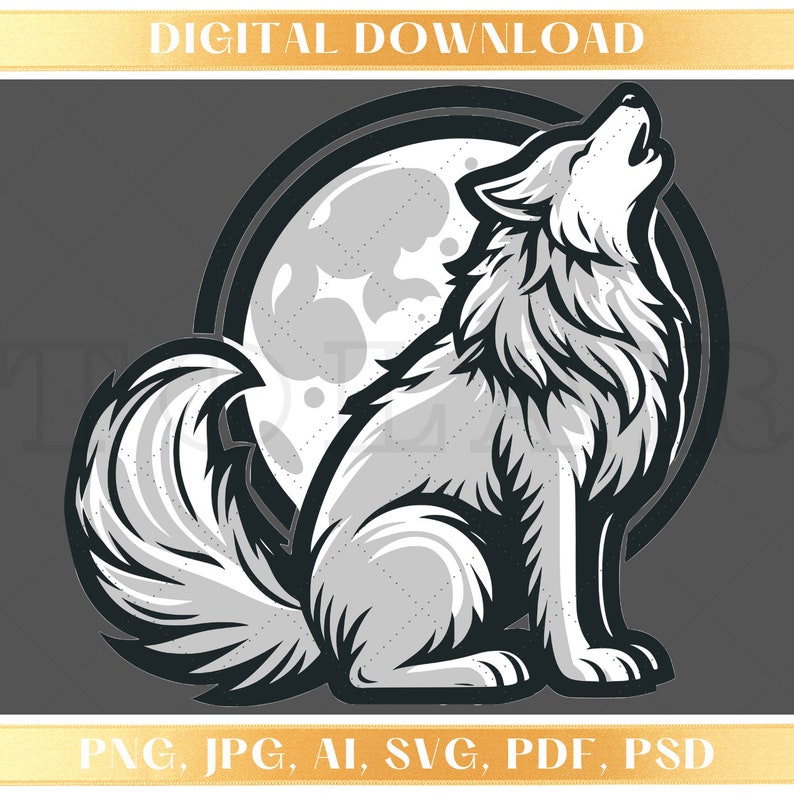 Wolf Howling at the Moon SVG Digital Download for Laser Cutting ...
