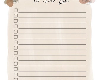 Neutral to Do List Downloadable - Etsy