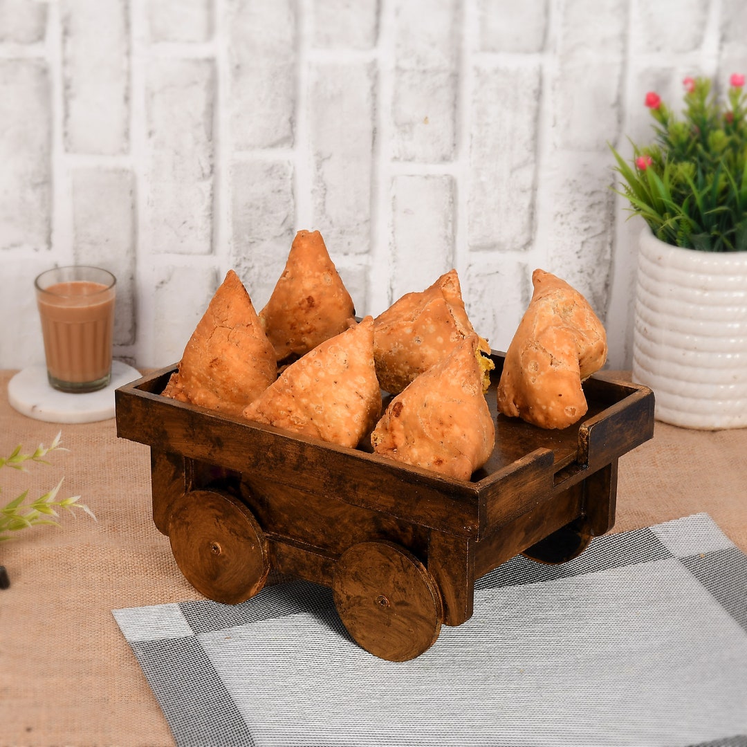 Handcrafted Wooden Samosa Tray Serve Your Favorite Indian Delights in ...
