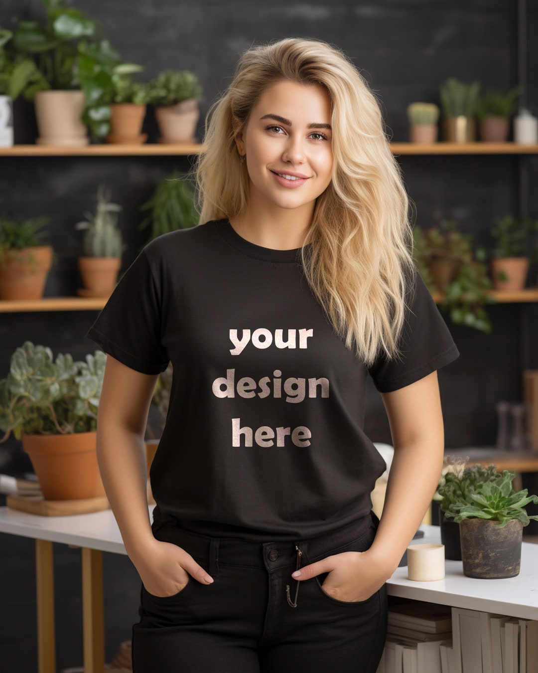 Black T-shirt Mockup Model Mockup Alternative Fashion - Etsy
