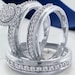 His & Her FOREVER Couple Matching Trio Ring Set, Real Moissanite ...