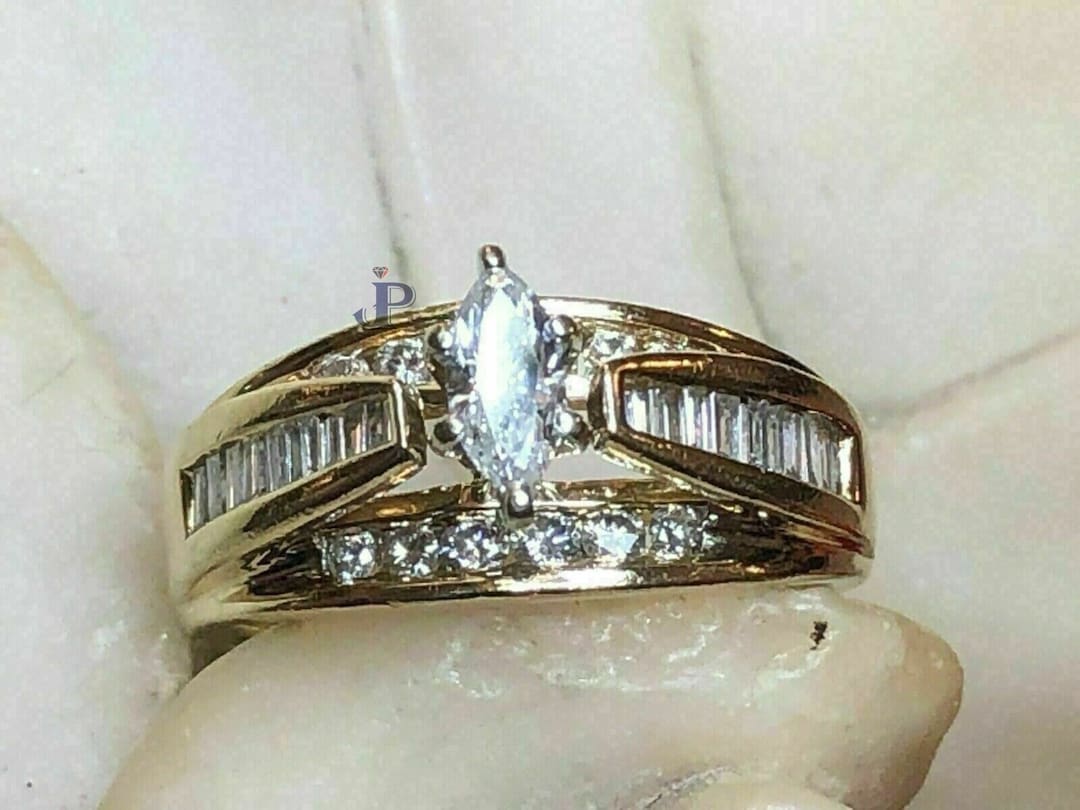 2ct Marquise Cut Diamond Women's Diamond Ring, Cocktail Wedding ...
