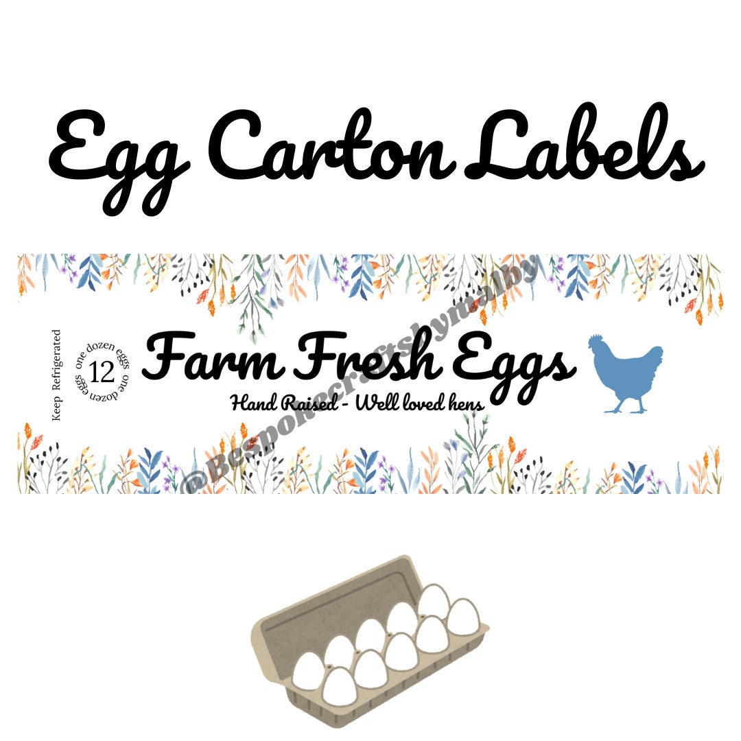 Egg Carton Label, Fresh Egg Label, Sticky Carton Label, 4 Pack - Etsy