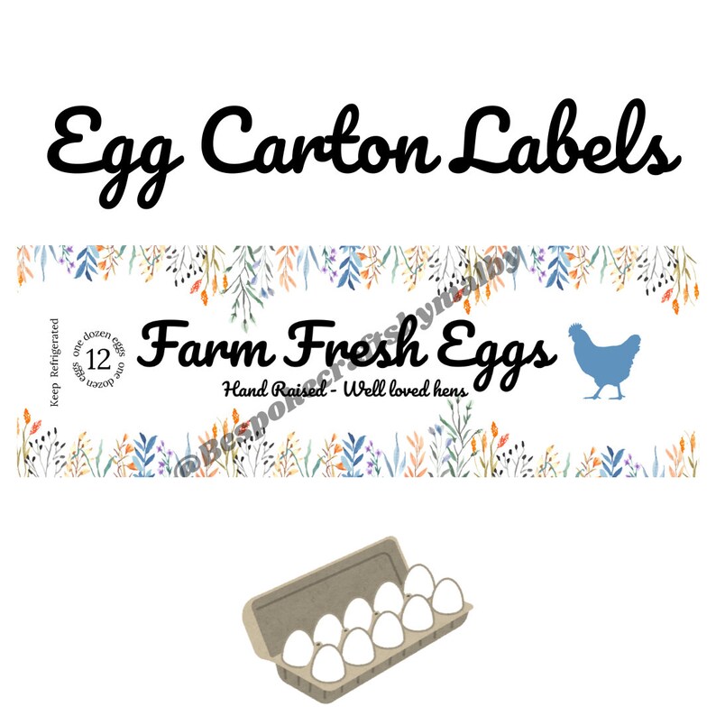 Egg Carton Label, Fresh Egg Label, Sticky Carton Label, 4 Pack - Etsy