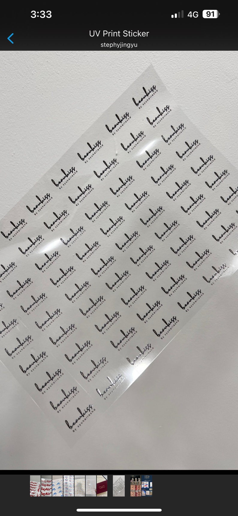 UV Stickers 3D Effect Size A4 One Piece Customize Brand LOGO Name ...