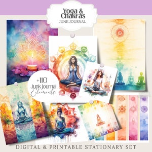 Yoga Chakras Digital Junk Journal Planner, Grimoire Paper Stationary ...