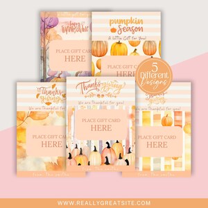 Printable Thanksgiving Gift Card Holder, Editable Template (commercial ...