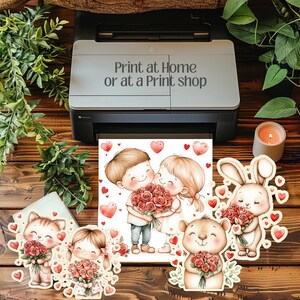 Valentines Day Animals Clipart Cute Love Animal Sublimation Love ...