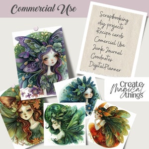 Watercolor Fairy Clipart: Fae Nymph PNG Fussy Cuts (digital Download ...