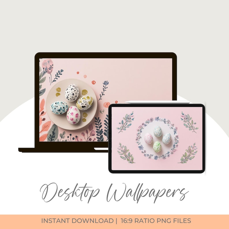 Pastel Easter Egg Desktop Wallpaper Mockup Backgrounds Paper (PNG ...