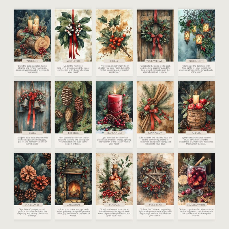 Yule Winter Witch Affirmation Cards | Tarot, Wicca Oracle Deck, Junk ...