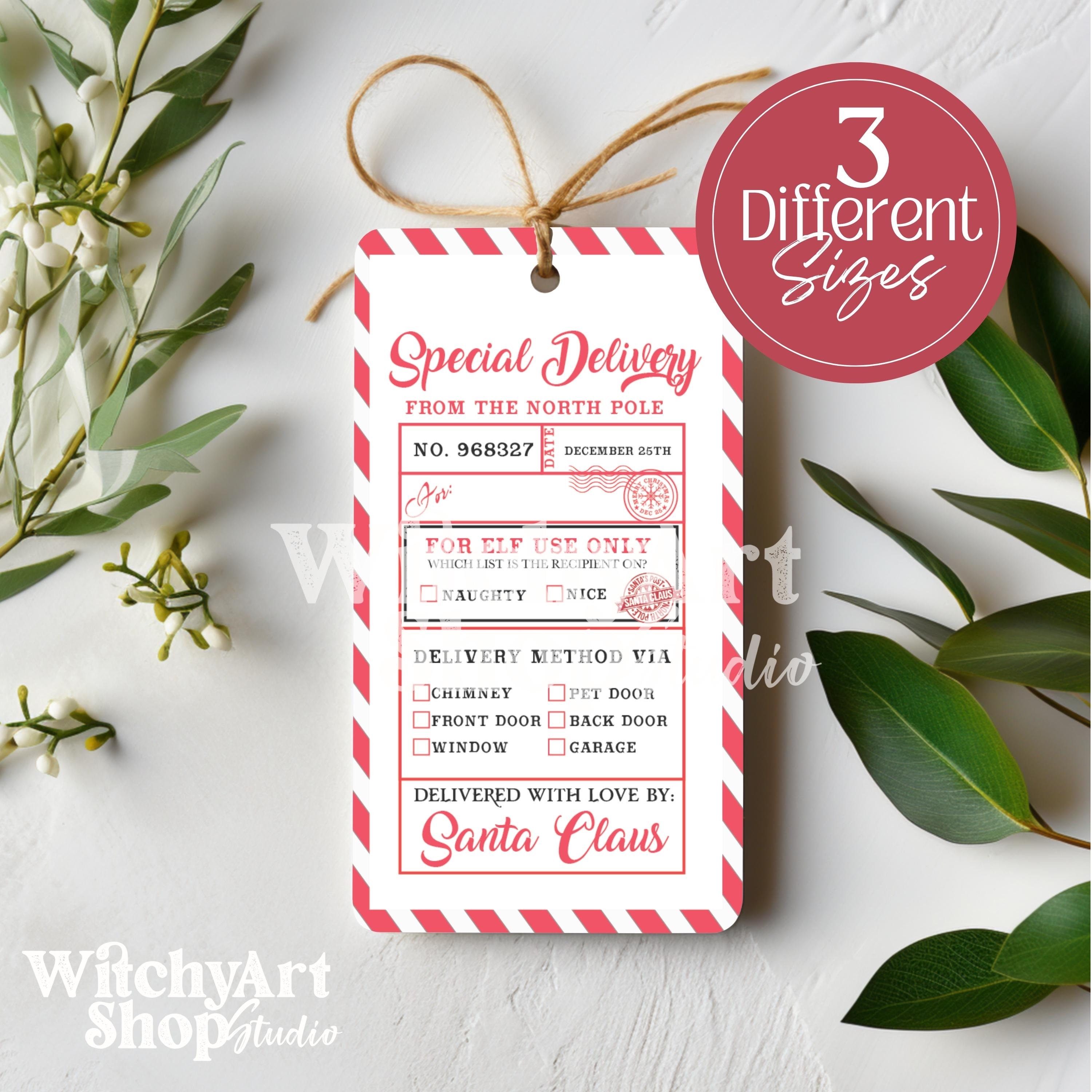 North Pole Christmas Gift Tag Editable Printable Santa Gift - Etsy