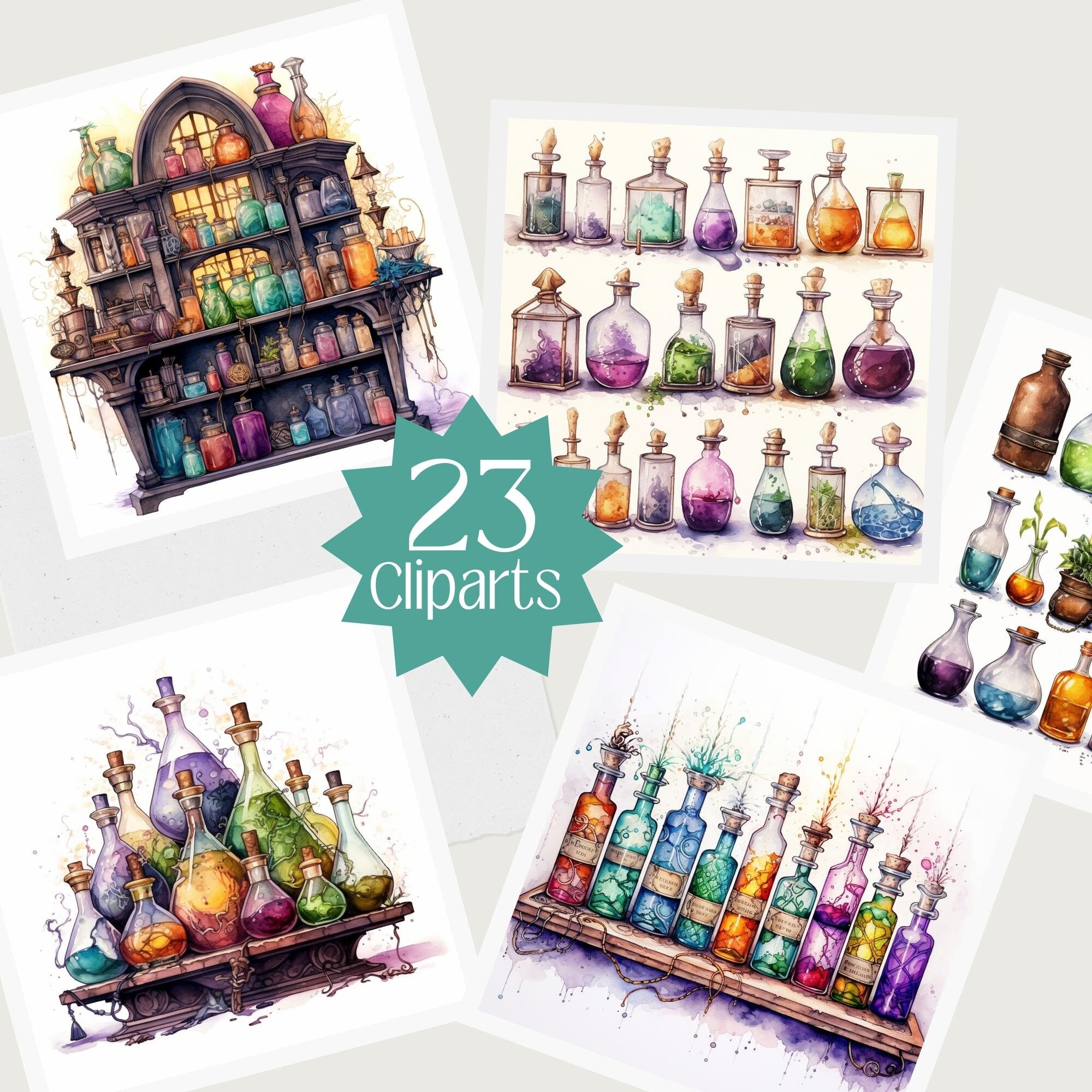 Potions Witch Clipart Witchy Planner Stickers Wallpaper for - Etsy UK
