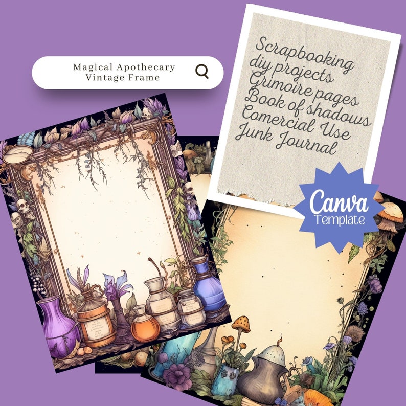 Apothecary Digital Grimoire Paper Witchy Wallpaper Planner Set for Book ...