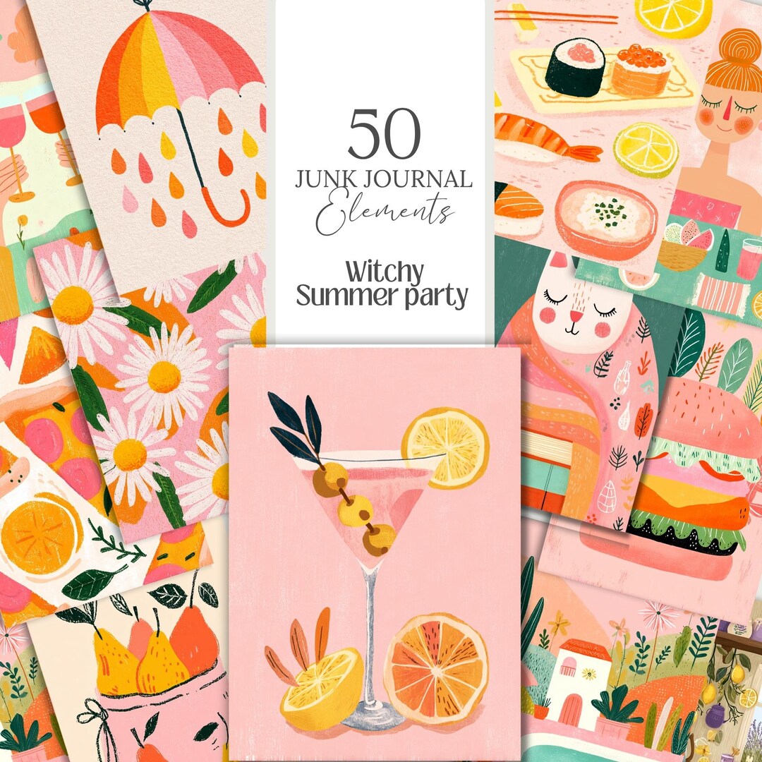 Summer Witch Cute Png Pool Party Witchy Cards Postcards Whimsical ...