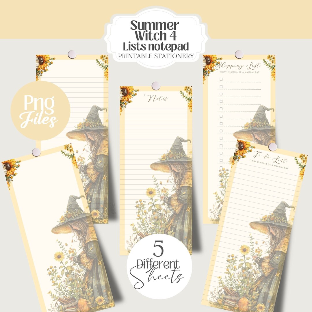 Litha Summer Witchy 4, Grocery, to Do, Shopping List Printable Png ...